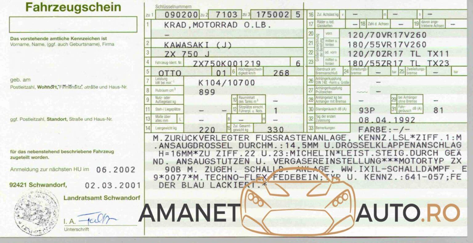 Acte auto - Amanet Auto Parcare Subterana